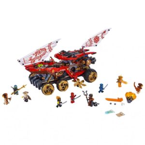 lego ninjago land bounty 70677 toy truck building set with ninja minifigures, popular action toy with two toy vehicles and toy ninja weapons for creative play (1,178 pieces)