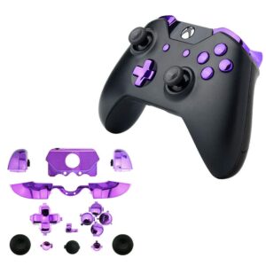 for xbox one elite replacement full buttons bumper triggers t6 t8 screwfor xbox one controller with 3.5mm jack (chrome purple)