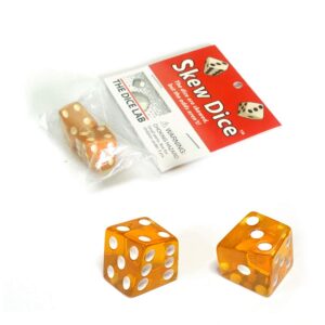 skew dice pair in amber