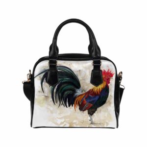 interestprint cock chicken painting women's casual bag shoulder bag pu leather handbags