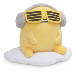 gund sanrio gudetama the lazy egg plush toy, gudetama with sunglasses, stuffed animal for ages 1 and up, yellow, 5”