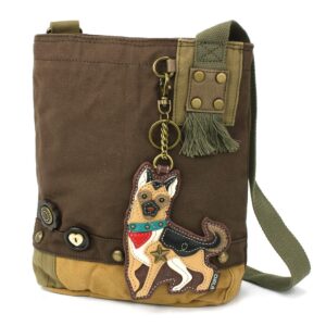 chala patch crossbody - germanshepherd- darkbrown