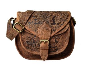 leaderachi crossbody shoulder purse for women durable sling leather handbag with classic design