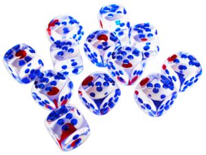 hobby monsters 10 25mm clear transparent jumbo playing dice