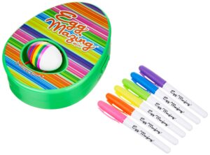 the eggmazing easter egg mini decorator kit arts and crafts set - includes egg decorating spinner and 6 markers [packaging may vary]