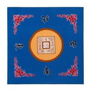 sanvo universal mahjong/paigow/poker/dominos/game table cover,slip resistant mat(blue) 31.5" x 31.5"(80cm x 80cm)