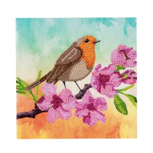 crystal art robin card kit 18 x 18 cm