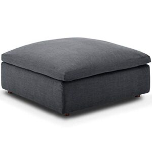 modway commix down-filled overstuffed upholstered sectional sofa ottoman in gray