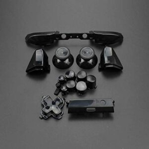 rb lb bumper rt lt trigger buttons mod kit for xbox one s slim controller analog stick dpad solid &chorme (solid black)