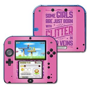 mightyskins skin compatible with nintendo 2ds - glitter girls | protective, durable, and unique vinyl decal wrap cover | easy to apply, remove, and change styles | made in the usa