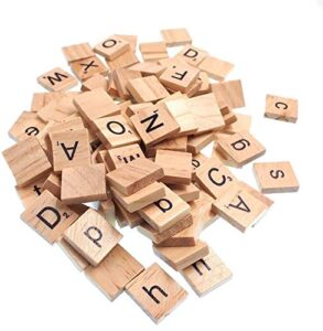 raylinedo 200x wooden alphabet scrabble tiles letter alphabet scrabbles number crafts english words uppercase and lowercase mixed