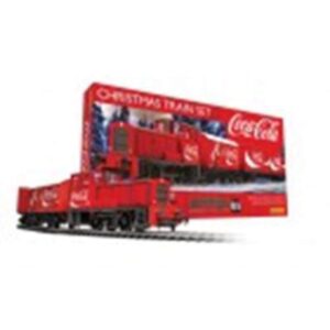 hornby hobbies the coca-cola christmas electric model train set ho track with remote controller & us power supply r1233, red