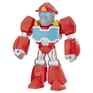 transformers playskool heroes rescue bots academy mega mighties heatwave the fire-bot 10-inch robot action figure, collectible toys for kids ages 3 and up