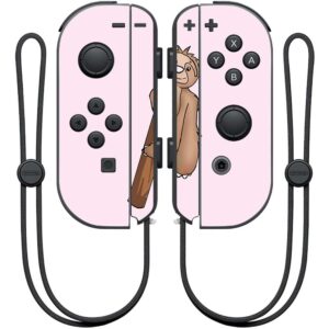 mightyskins skin compatible with nintendo joy-con controller - smiley sloth | protective, durable, and unique vinyl decal wrap cover | easy to apply, remove, and change styles | made in the usa