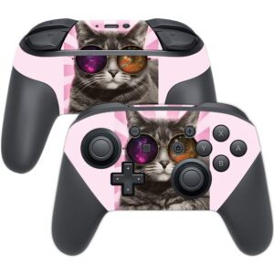 mightyskins skin compatible with nintendo switch pro controller - galaxy cat | protective, durable, and unique vinyl decal wrap cover | easy to apply, remove, and change styles | made in the usa