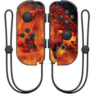 mightyskins skin compatible with nintendo joy-con controller - fire stalker | protective, durable, and unique vinyl decal wrap cover | easy to apply, remove, and change styles | made in the usa