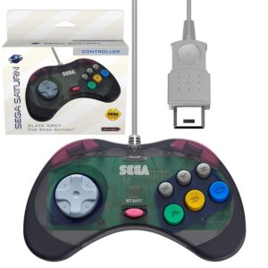 saturn official saturn controller pad - original port (slate grey)