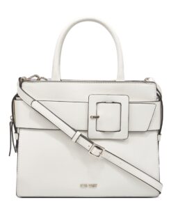 nine west women's karima nappa satchel - white