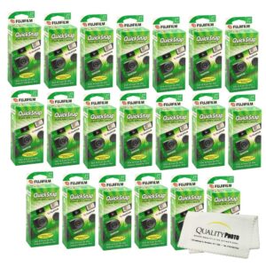 fujifilm quicksnap flash 400 disposable 35mm camera 20 pack bonus hand strap microfiber cloth