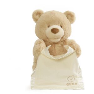 gund peek-a-boo teddy bear plush, animated stuffed animal for babies and newborns, 11.5"