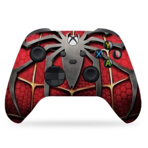 spider-man red custom x-box controller wireless compatible with x-box one/x-box series x/s by dreamcontroller | proudly customized in usa with permanent hydro-dip printing (not just a skin)