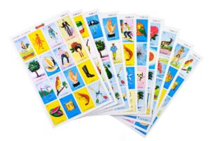 loteria authentic mexican game, bingo game with colorful illustrated cards, don clemente brand (10 tablas (10 boards))