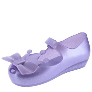 mini melissa girl's ultragirl princess me bb (toddler/little kid) clear glitter lilac 5 toddler