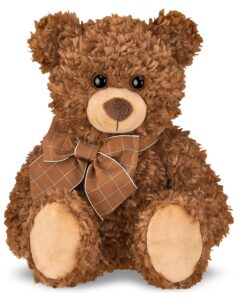 bearington lil' reggie teddy bear 12 inch teddy bear stuffed animal - large teddy bear - brown teddy bear