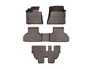 weathertech custom fit floorliners for bmw x5 35i, x5 40e, x5 50i, x5 35d, x5 m - full set (47559-1-2-3), cocoa