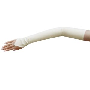 zaza bridal stretch dull matte satin fingerless gloves opera length/no shine, elegant look-light ivory