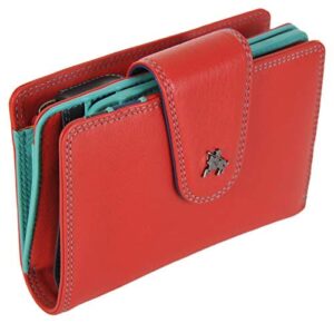 visconti sp31 soft leather multi colored bifold wallet (red)