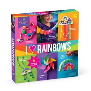 craft-tastic – i love rainbows craft kit – make 6 colorful arts & crafts projects