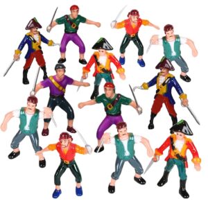 artcreativity pirate action figures- pack of 12- legendary plastic figures in assorted poses - fun pirate party favor and prize - excellent birthday gift idea for boys and girls kids ages 5+