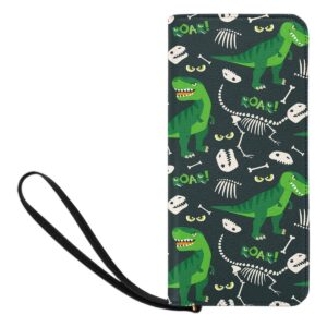 interestprint women's t rex and dino bones roar clutch wallet handbag for party wedding outdoor sport