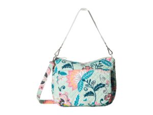 vera bradley carson shoulder bag mint flowers one size