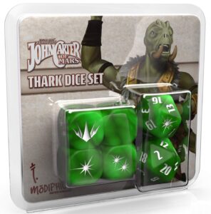 modiphius john carter of mars: thark dice set (set of 6 custom dice)