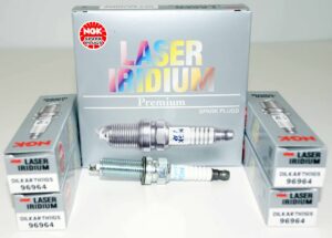 ngk laser iridium spark plug dilkar7h11gs 96964 (pack of 4) for tlx ilx accord civic cr-v reach 26.5mm gap 1.1mm resistor value 5k ohm cast iron 10.8-18 lb. ft. aluminum 10.8-14.5 lb. ft.