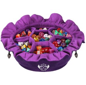 cardkingpro immense dice bags with pockets - purple - capacity 150+ dice - great for dice hoarders [patented design]