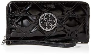 guess kamryn qltd ptnt lrge zp arnd, black