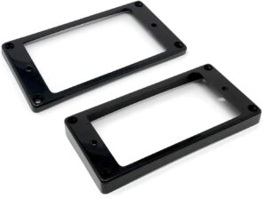 vintage forge black curved bottom humbucker pickup mounting ring set (bridge & neck) compatible with epiphone guitars hr1800c-blk