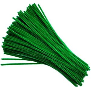 carykon 100 pcs fuzzy chenille stems pipe cleaners for arts and crafts (green)