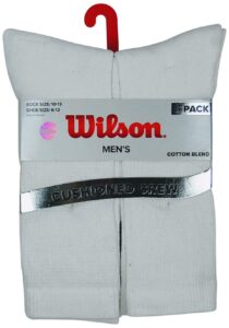 wilson men's cushioned crew socks | 8-pair pack (white)