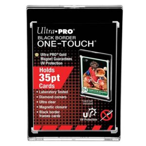 ultra pro magnetic card holder - 35pt one touch card holder with black border for trading card holders 5 pack - perfect for pokemon binder, pokemon cards packs, sports & gaming card display