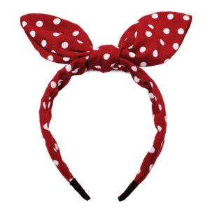 huachi bow headbands for girls women halloween red polka dot headwrap cute turban hair hoop knotted with bunny ears vintage hair accessories