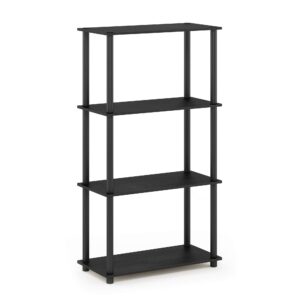 furinno turn-n-tube 4-tier multipurpose shelf display rack, round tubes, americano/black