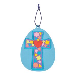 mosaic cross easter egg ornament craft kit - crafts for kids and fun home activities