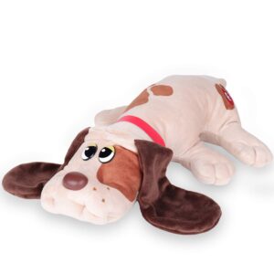 basic fun pound puppies classic stuffed animal plush toy - great gift for girls & boys - 17" - beige with brown spots