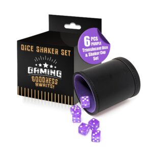 harbor loot purple dice shaker cup complete with matching dice set of six purple translucent dice