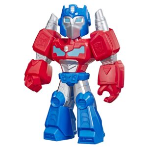 transformers optimus prime mega mighties 10" action figure, toys for kids ages 3 & up