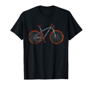 bicycle amazing anatomy mountain bike fire red t-shirt